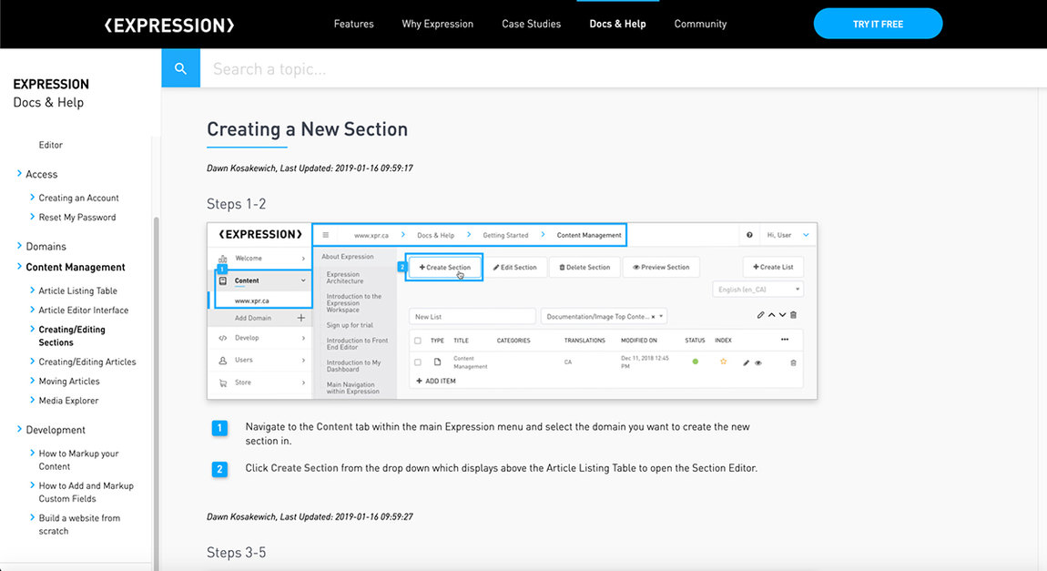 Learn how To Create, Edit & Manage Sections of your Site | Expression